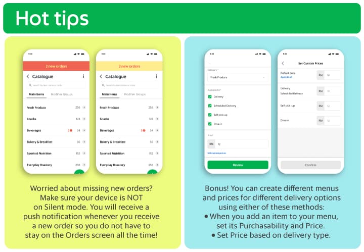 Managing Self Pick-up Orders and Scheduled Orders - GrabMerchant Website