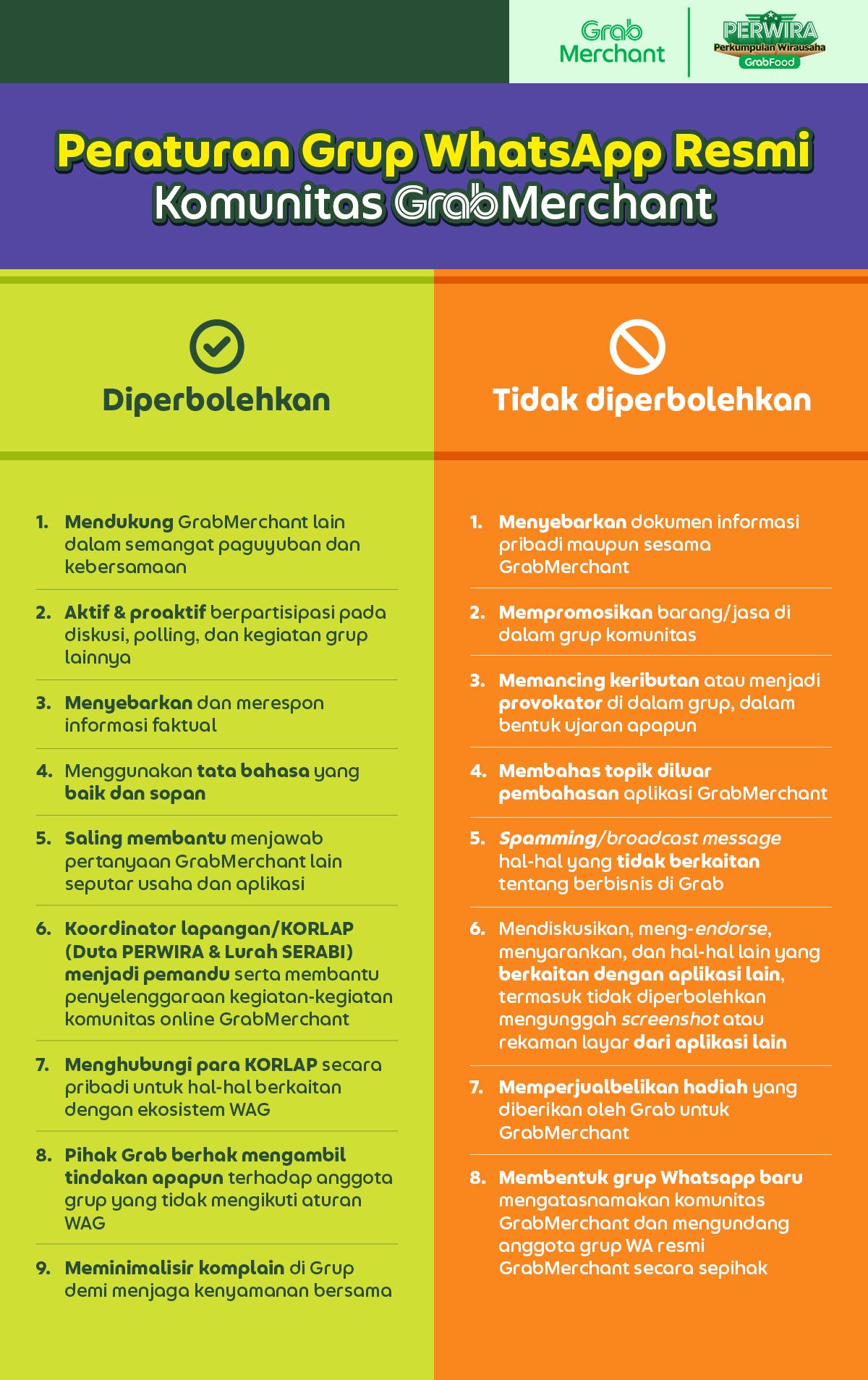 Peraturan Grup WhatsApp Resmi Komunitas GrabMerchant - GrabMerchant Website