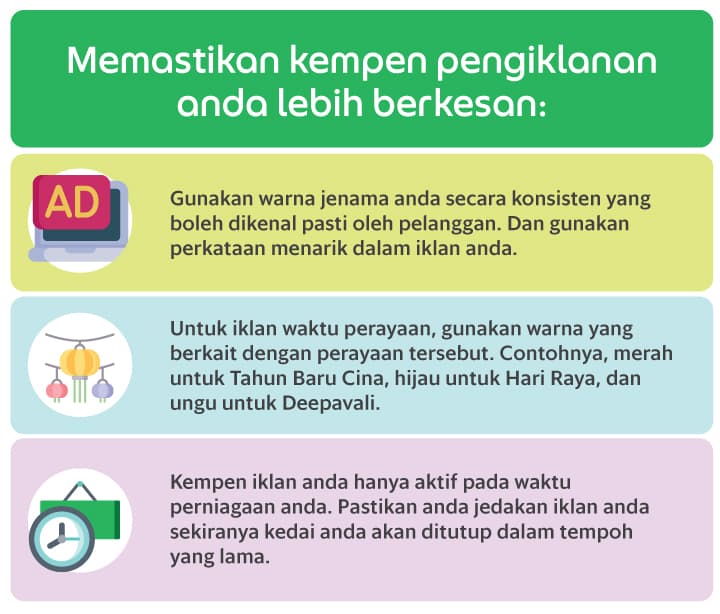 Kembangkan perniagaan anda melalui iklan, promosi, dan kempen ...