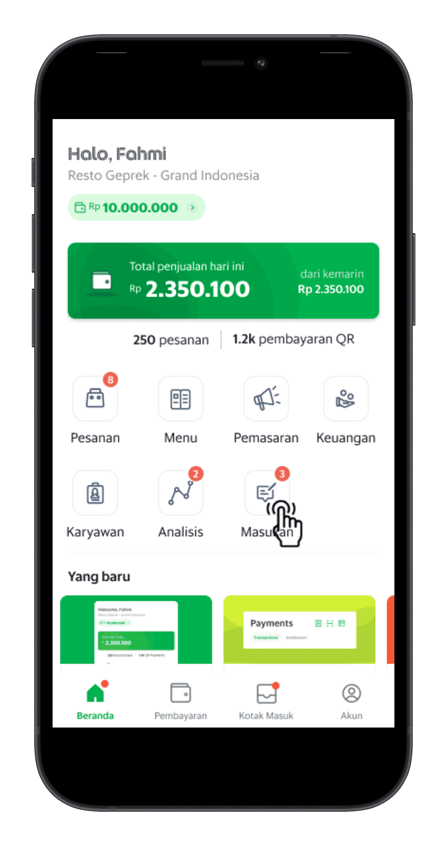 Cara melihat masukan dari pelanggan - GrabMerchant Website
