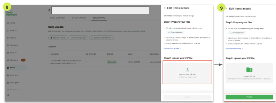 Update your menu with our latest features! - GrabMerchant Website